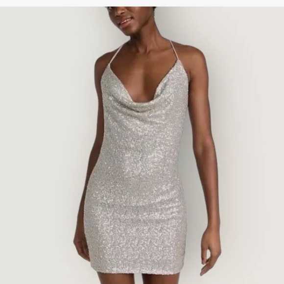 Susana Monaco | Dresses | Susana Monaco Sequin Cowl Neck Dress In ...